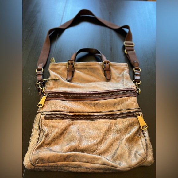 Fossil | Bags | Fossil Hobo Handbag Leather Metallic Gold | Poshmark